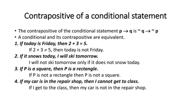 Logic, contrapositive, converse, Discrete Mathematics, conjunction ...