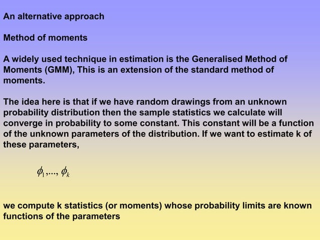 Lecture 1 maximum likelihood | PPT