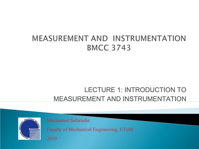 Lecture1 measurement & intrumentation | PPT
