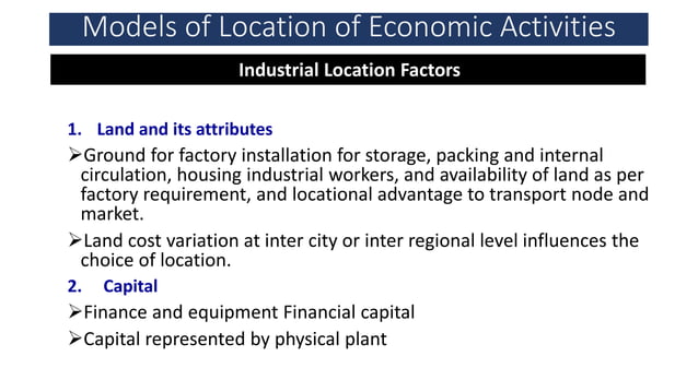 Lecture 1 models of location students | PPT