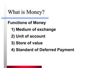 Money and Banking introduction slides ppt | PPT