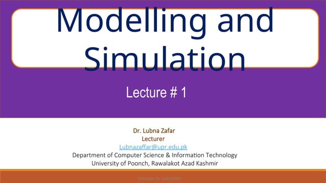 Iintroduction to modeling and simulation | PPT