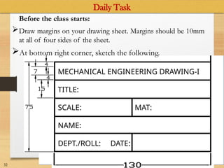 Mechanical Engineering Drawing And Orthogonal Projection | PPTX