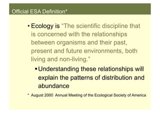 Lecture 1 ns 5 ecology and ecosystem concepts 2010 | PDF