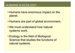 Lecture 1 ns 5 ecology and ecosystem concepts 2010 | PDF