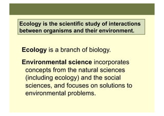 Lecture 1 ns 5 ecology and ecosystem concepts 2010 | PDF