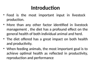 Nutrients required by livestock, feeds and their classification | PPTX