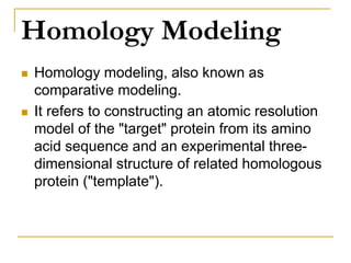 demonstration lecture on Homology modeling | PPT
