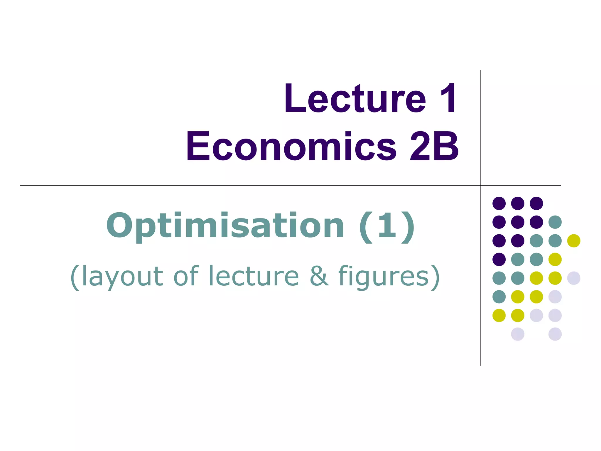 Lecture 1 optimisation & minimisation(1) | PPT