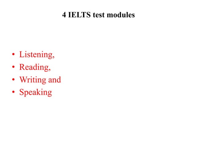Lecture 1 overview for ielts test | PPT