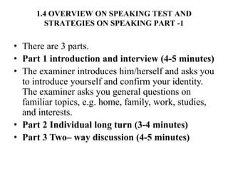 Lecture 1 overview for IELTS exam | PPTX