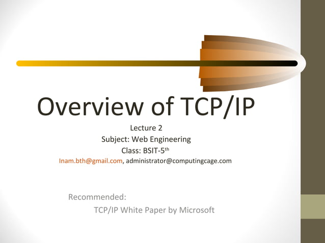 Overview of tcp ip | PPT