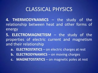 Branches of Physics | PPTX