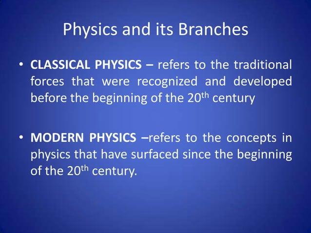 Branches of Physics