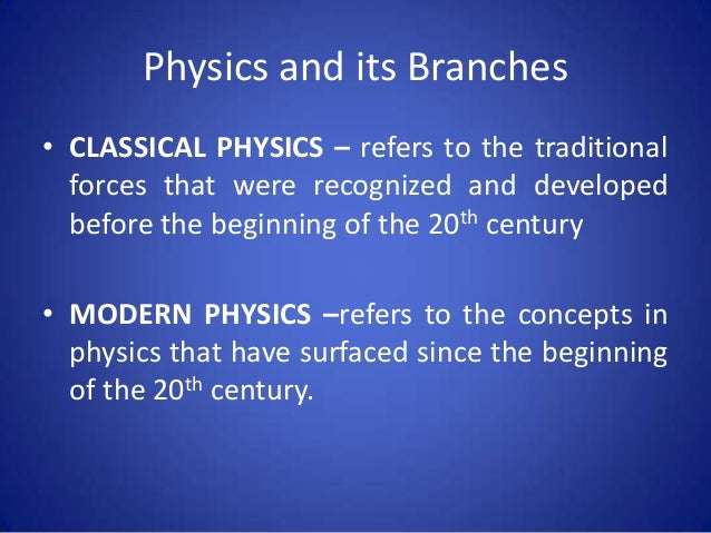 Branches of Physics