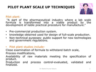 Pilot plant scale up techniques: Basics | PPT