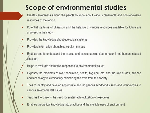 Lecture 1ppt Multidisciplinary nature of Environmental studies | PDF