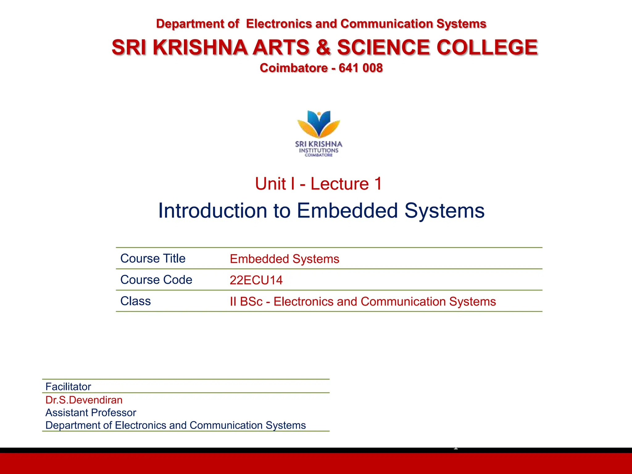 Lecture 1 PPT - Introduction to Embedded Systems.pptx