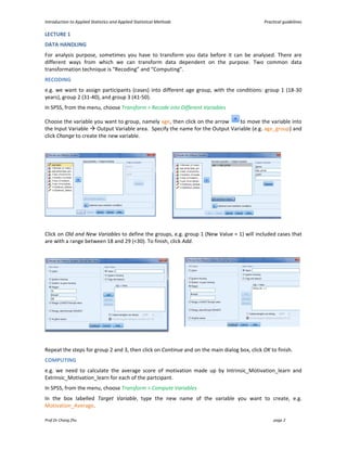 Lecture 1 practical_guidelines_assignment | PDF