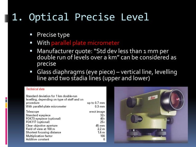 Lecture 1 precise levelling | PDF | Cameras and Camcorders | Consumer Electronics