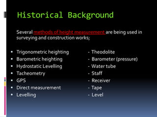 Lecture 1 precise levelling | PDF