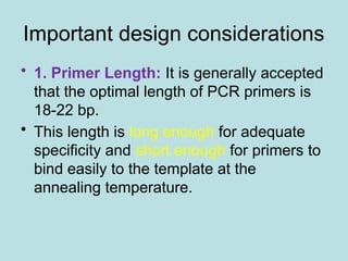 Lecture 1 Primer designing guidelines for students | PPT