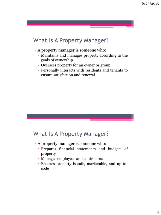 Lecture 1 professional property management | PDF