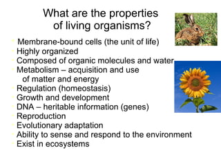 Lecture 1 properties of life spr13 handout | PPT