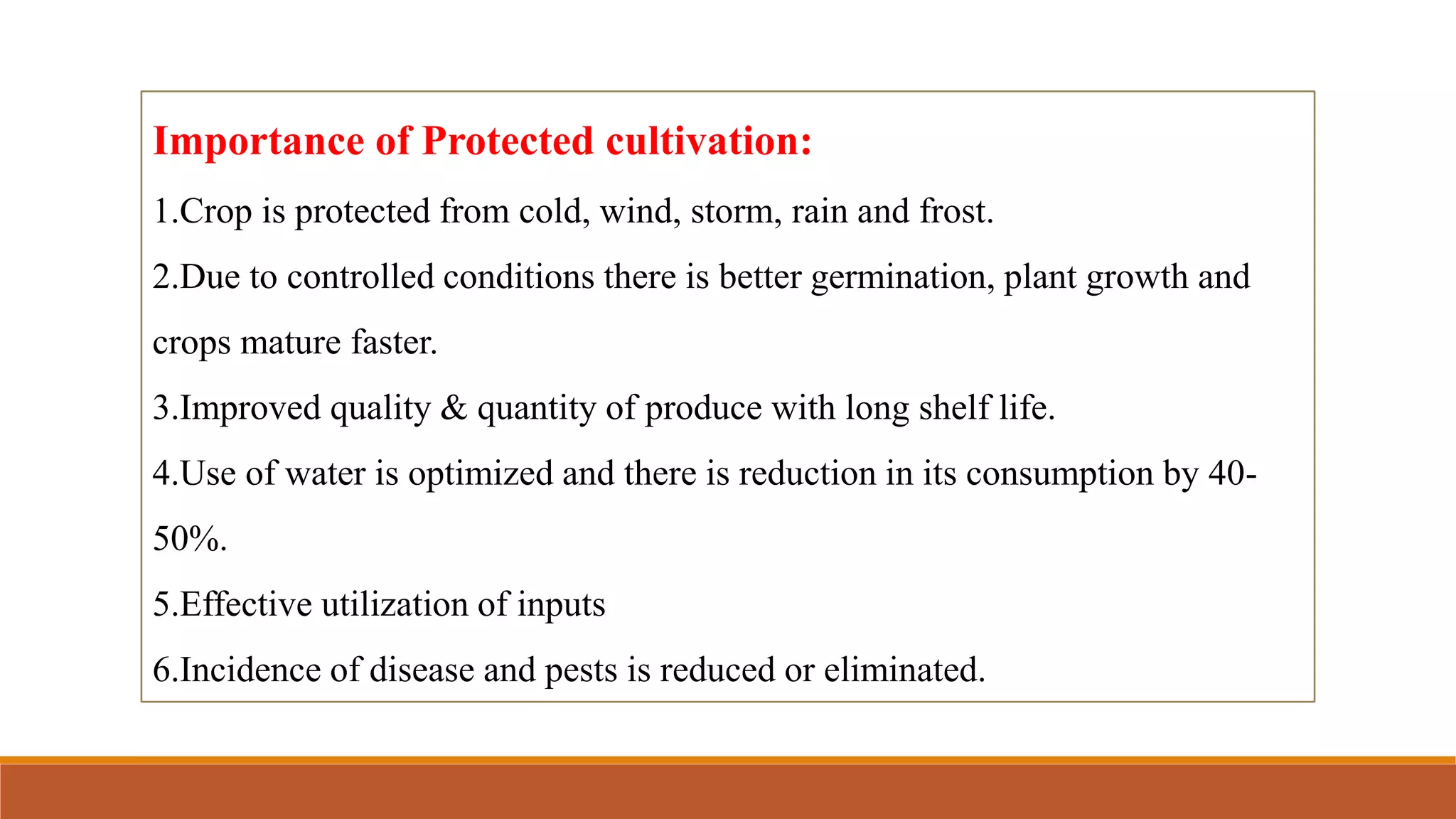 Protected cultivation, importance & scope, status in india | PPTX
