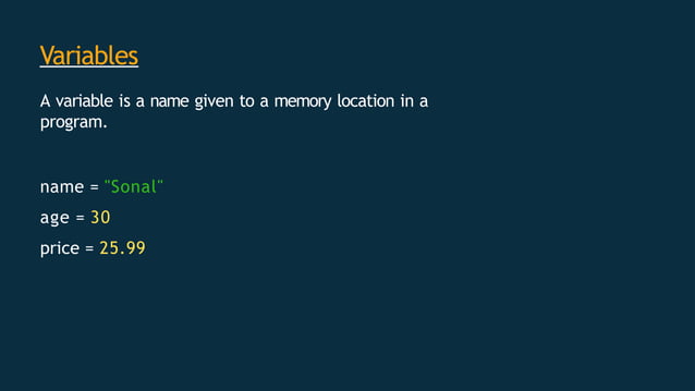 Lecture1_about python introduction variables | PPT