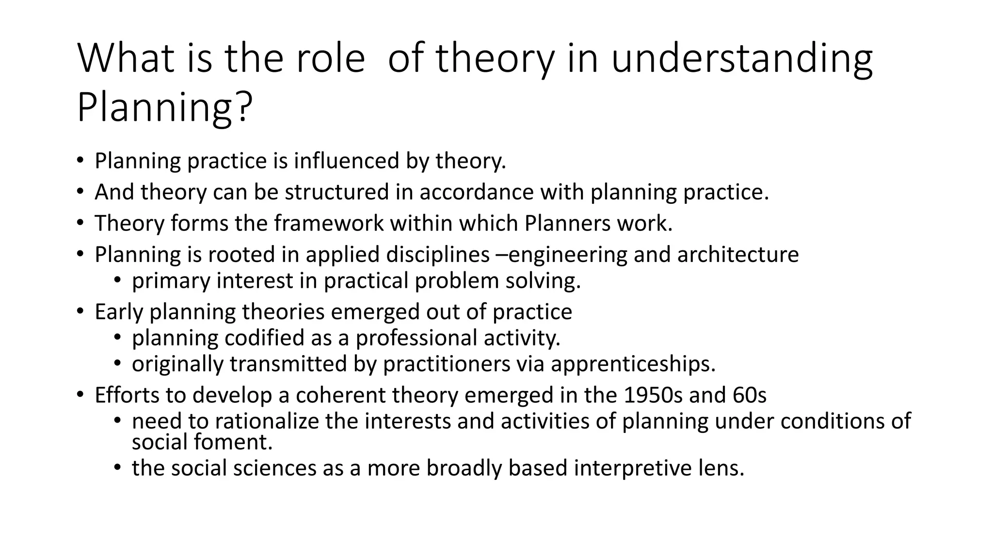 PLANNING THEORIES | PPTX