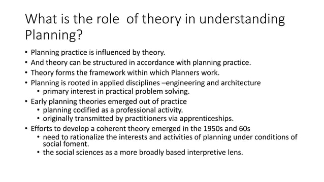 PLANNING THEORIES | PPTX | Science