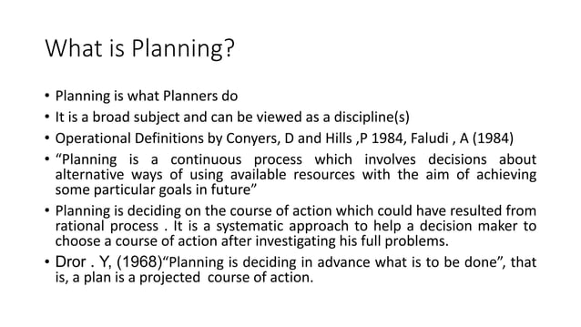 PLANNING THEORIES | PPTX | Science