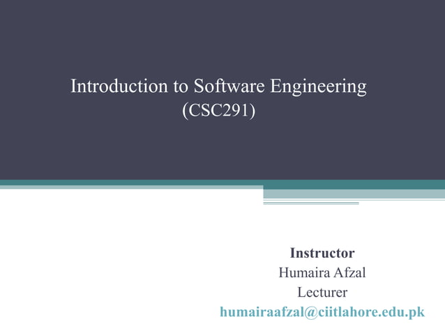 Lecture1 (SE Introduction) | PPT | Operating Systems | Computer Software and Applications