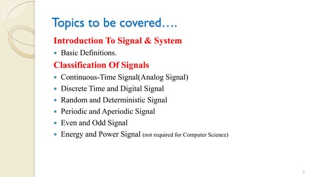 Lecture1: Introduction to signals | PDF | Computing | Technology & Computing