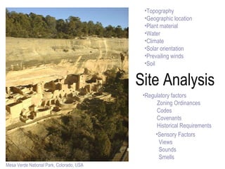 Lecture 1 site analysis | PPT