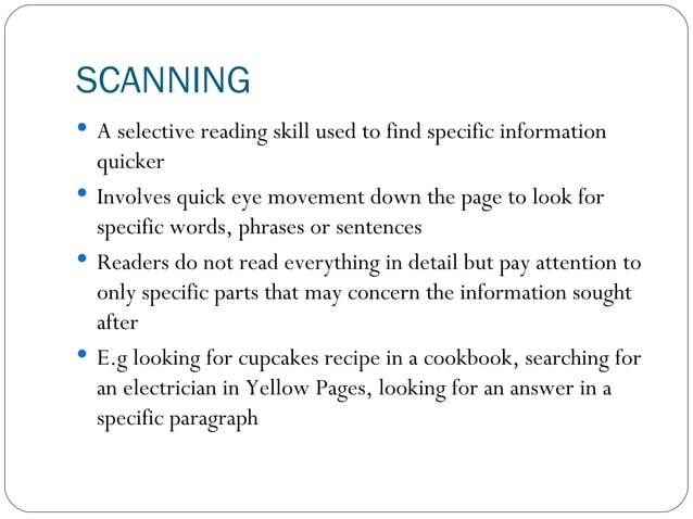 Lecture 1 Skim Scan Nouns | PPT