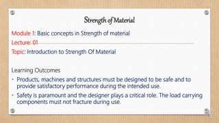 Basic Concepts of strength of material | PPTX