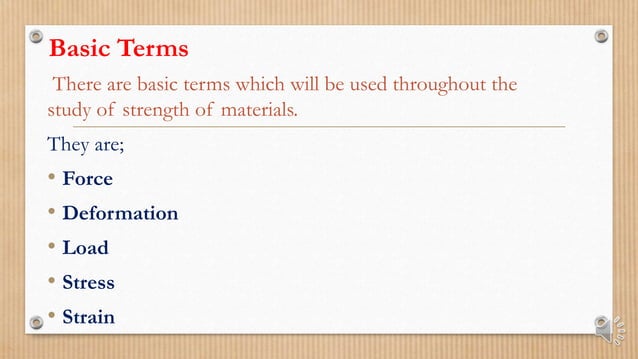 Basic Concepts of strength of material | PPTX