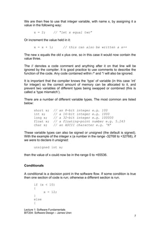 BIT204 1 Software Fundamentals | PDF