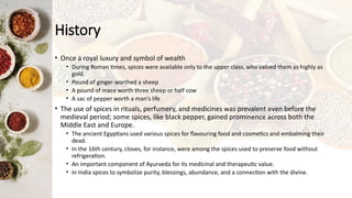Lecture 1 Spices History, Present Status, Export Potential and Govt ...
