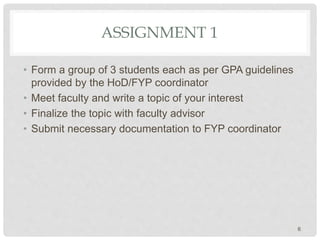 FYP-1 Presentation Lecture 01 by Dr. Irtaza | PPT