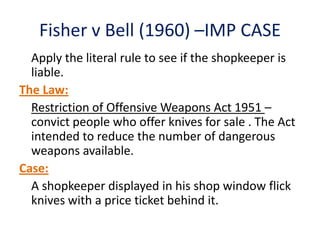 Lecture 1 statutory interpretation on Literal Rule | PPTX