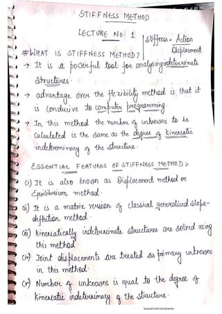 Lecture 1 stiffness method | PDF