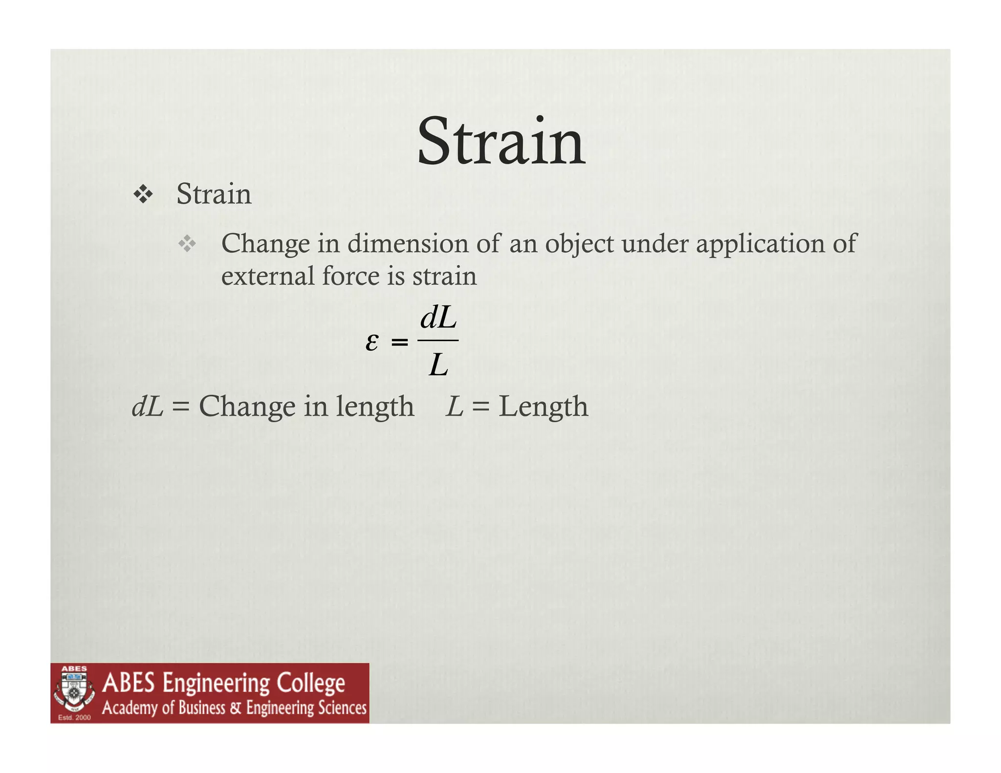 Lecture 1 stresses and strains | PDF