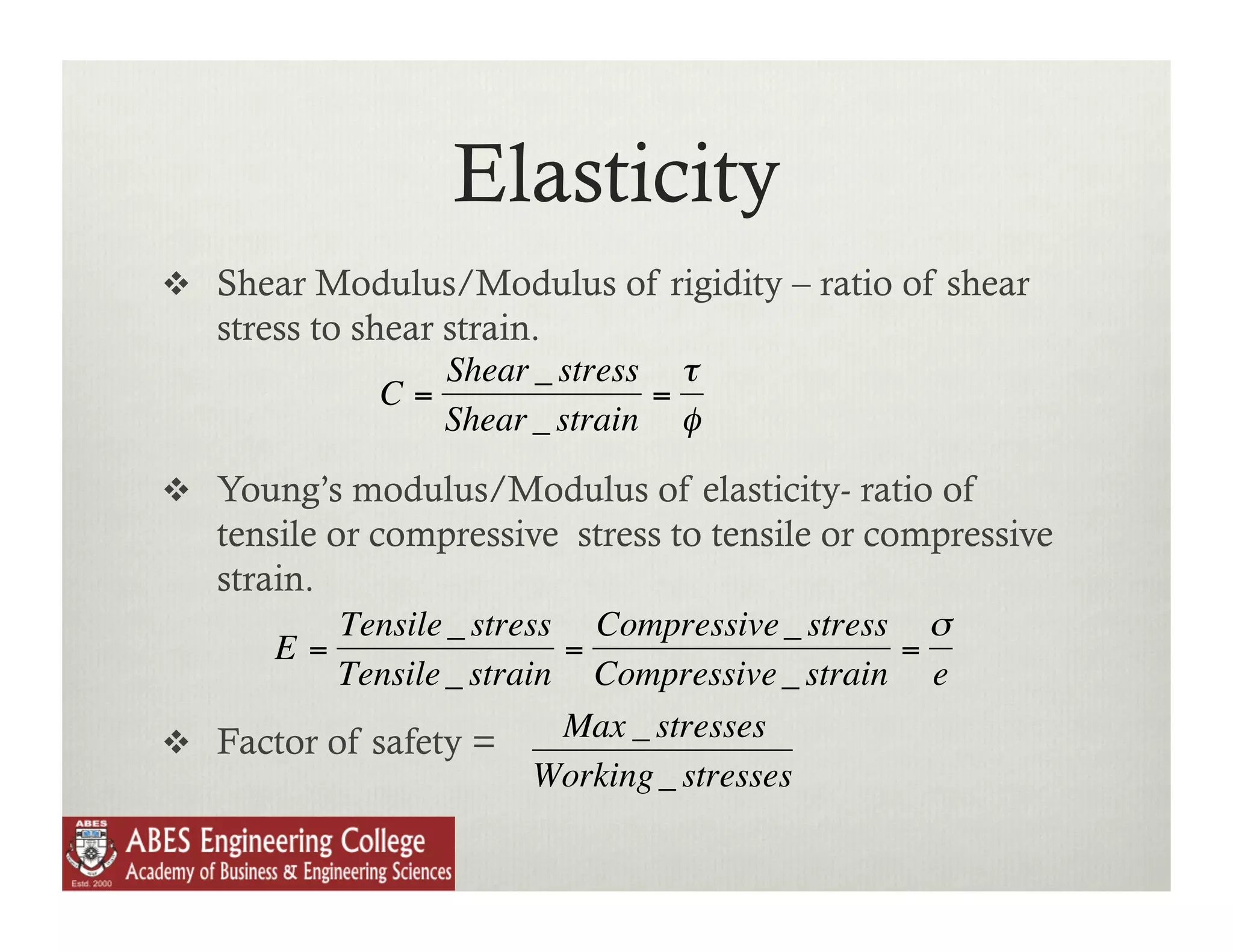 Lecture 1 stresses and strains | PDF