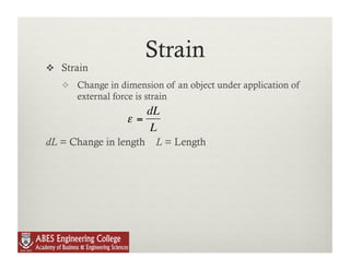 Lecture 1 stresses and strains | PDF