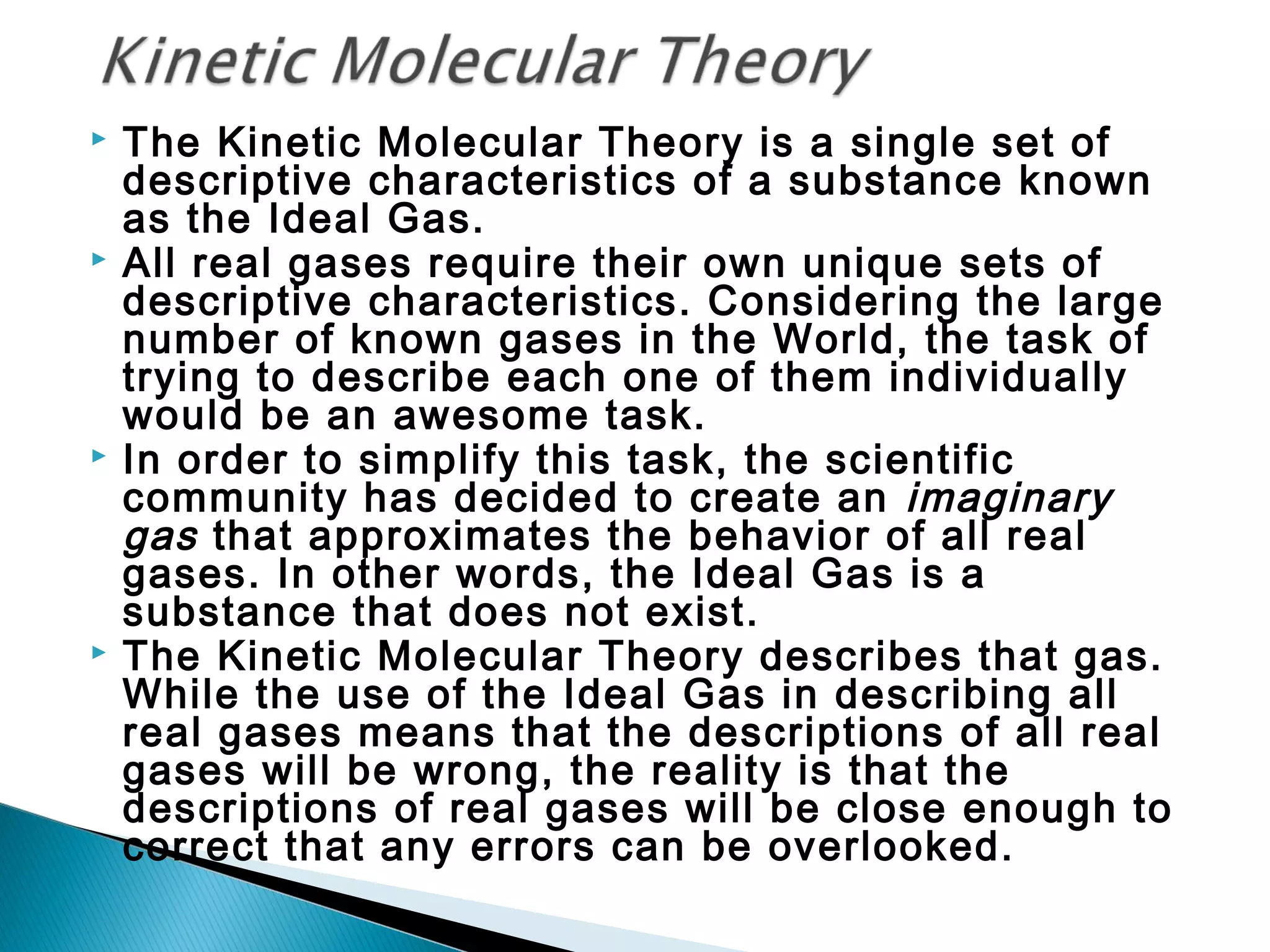 Lecture 1 the kinetic theory of gases | PPT