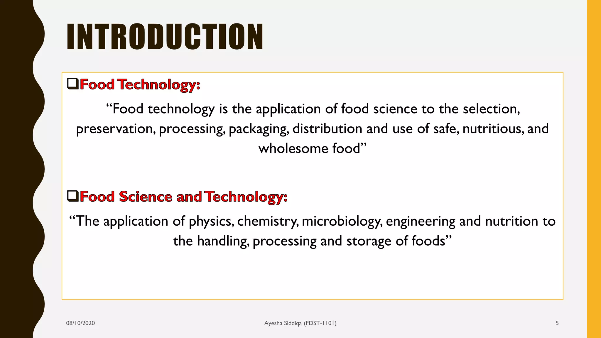 Food Science and Technology _ Lecture 1 | PDF