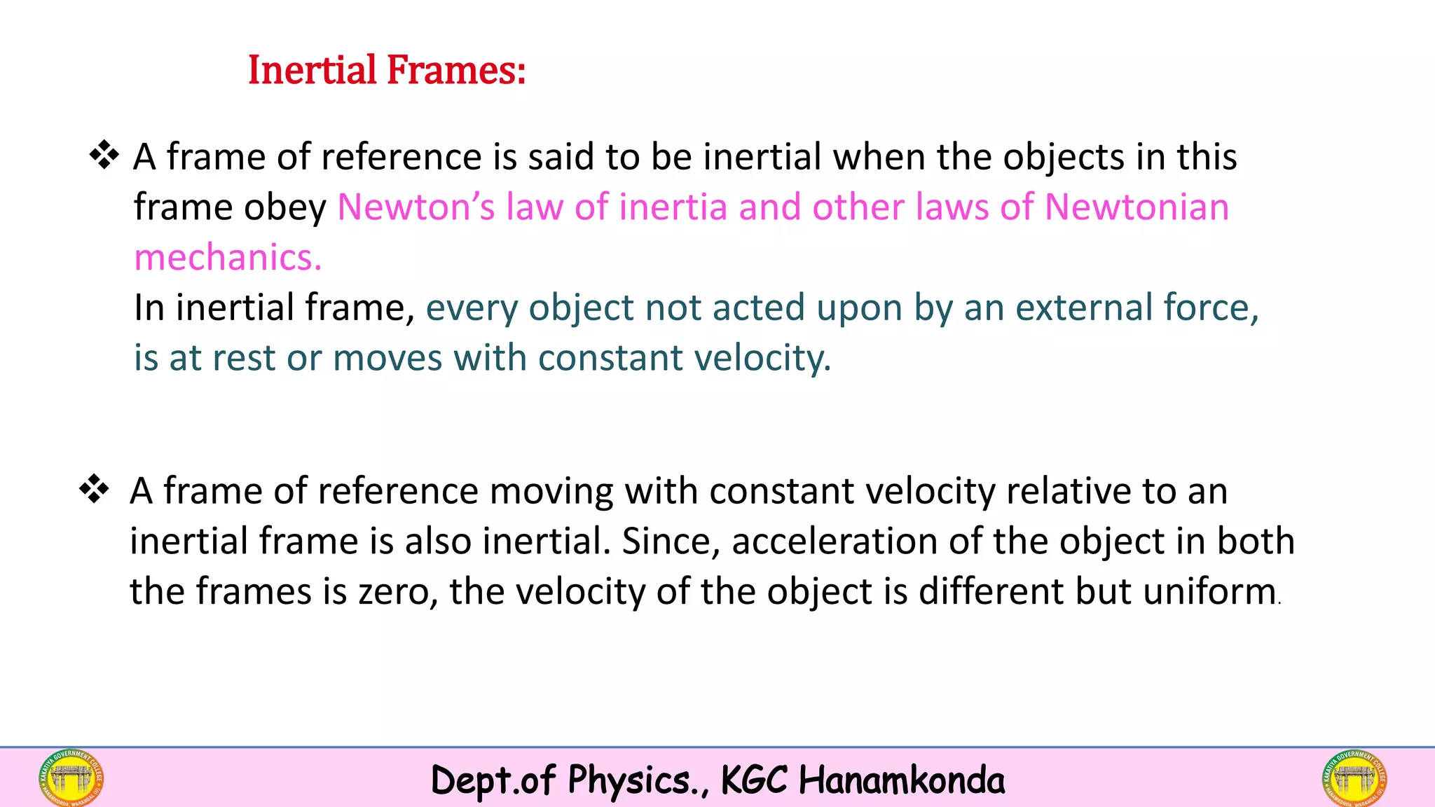 Galilean Transformation Equations | PPTX